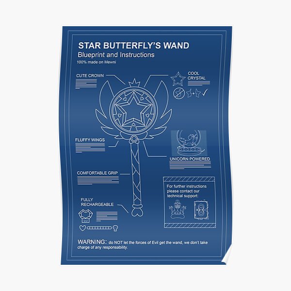 "Wand blueprint" Poster by Ambersonic96 | Redbubble