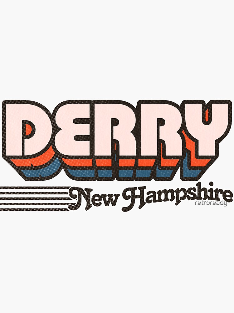 "Derry, New Hampshire | Retro Stripes" Sticker for Sale by retroready ...