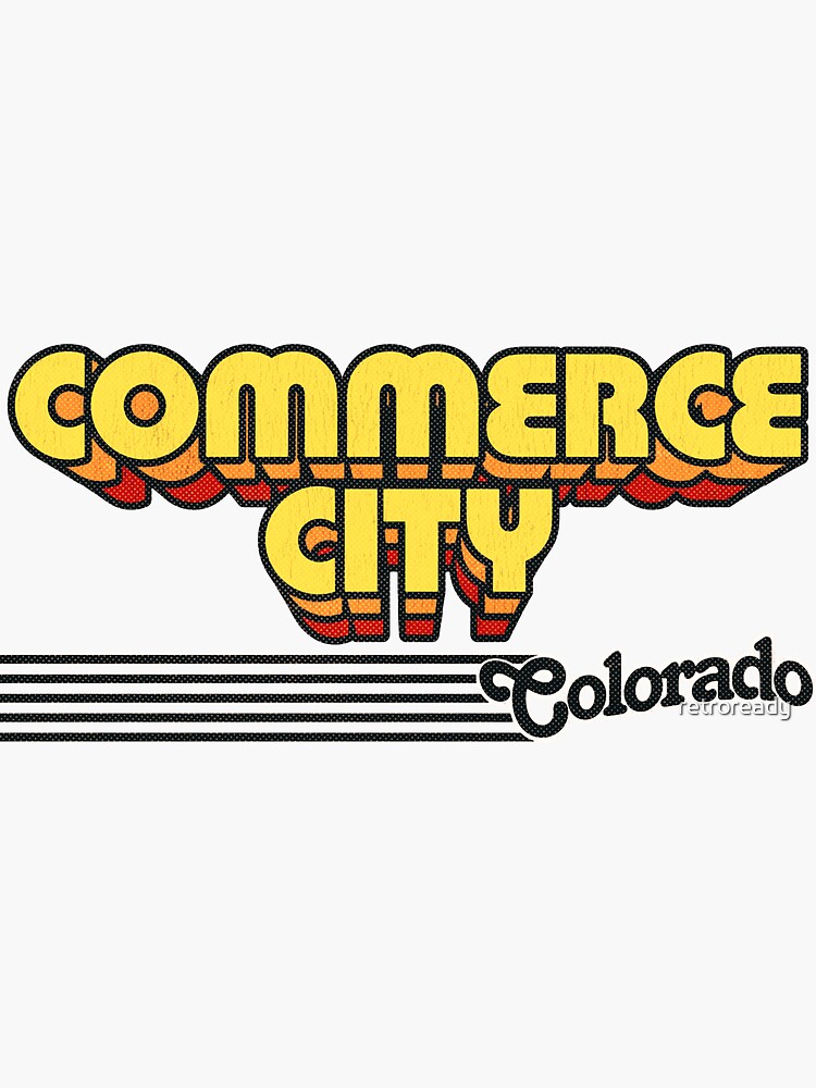"Commerce City, Colorado | Retro Stripes" Sticker for Sale by ...