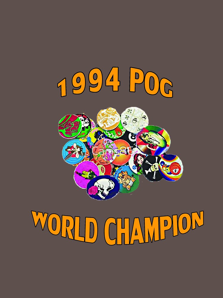 "Pog World Champion " T-shirt for Sale by Cams86 | Redbubble | pogs t ...