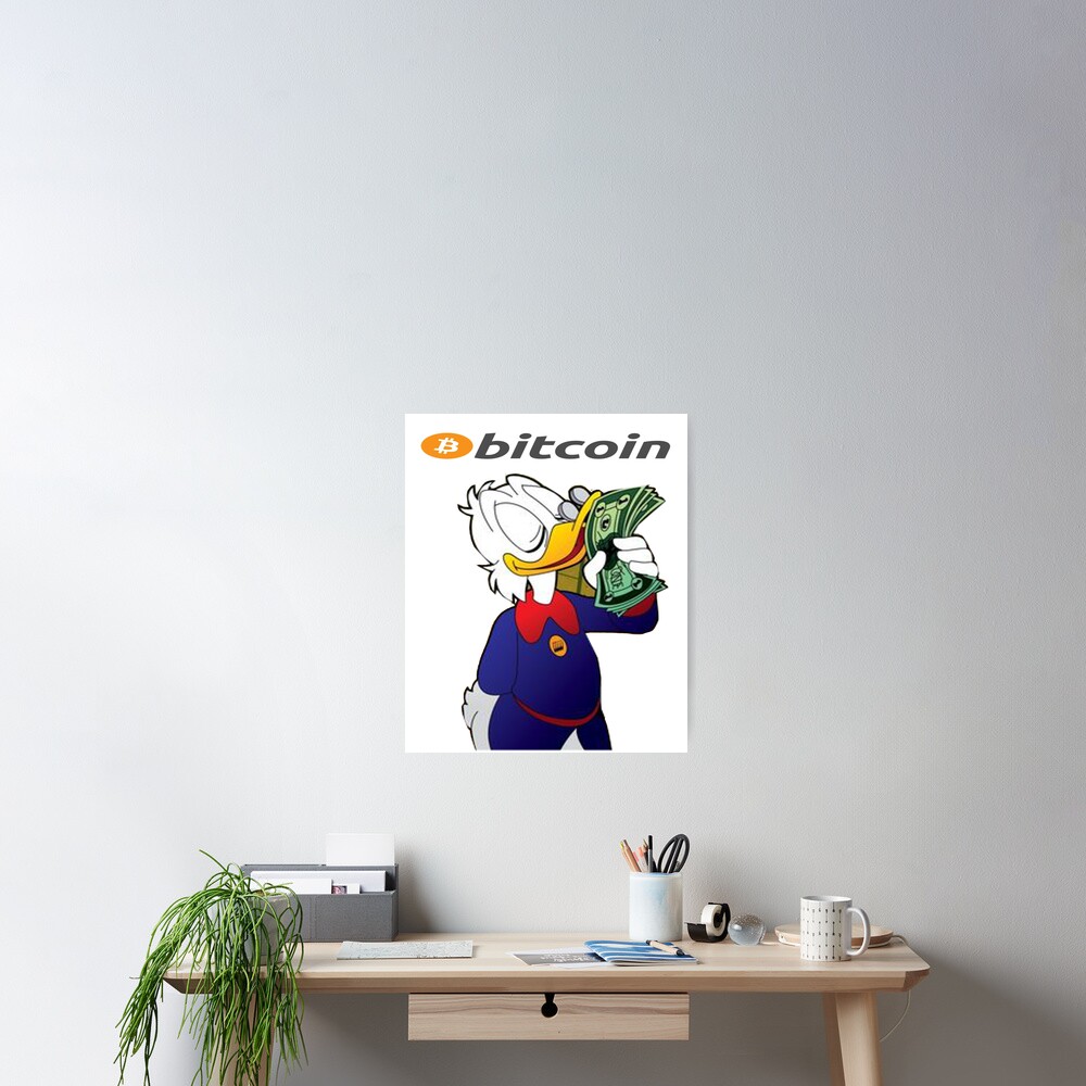 "Bitcoin BTC Crypto Millionär Dagobert Duck" Poster von bannertshirts ...