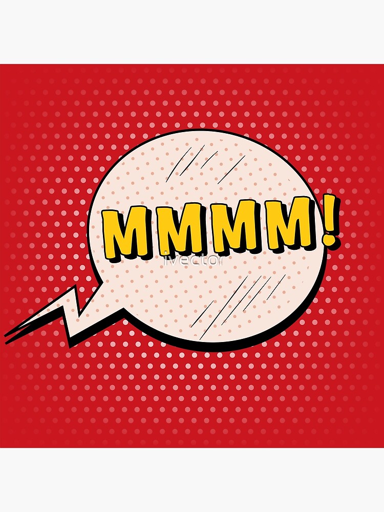 "Comic Bubble in Pop Art Style with Expressions MMMM" Framed Art Print ...