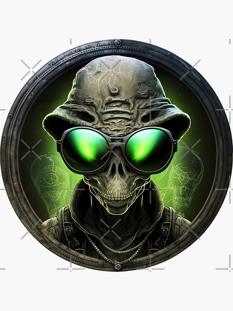 "Spooky Alien Gangsta Style" Sticker for Sale by ArtisticPandas | Redbubble