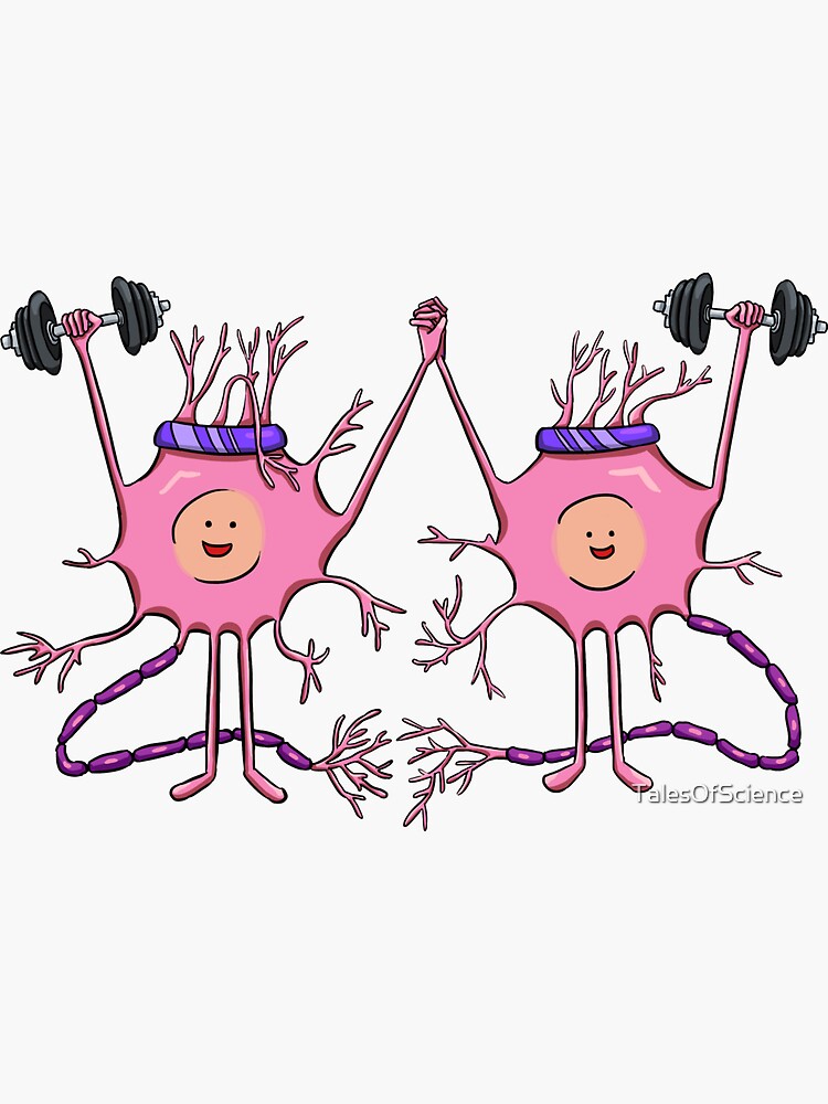 "Neurons doing exercise, funny neuroscience" Sticker for Sale by ...