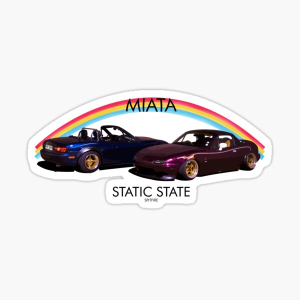 "MIATA - STATIC STATE" Sticker for Sale by Spitfire974 | Redbubble