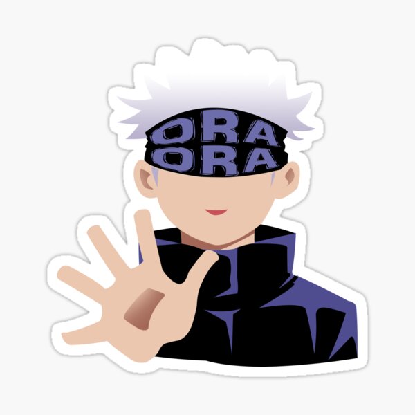 "Gojo satoru ora ora" Sticker for Sale by Afire Designs | Redbubble