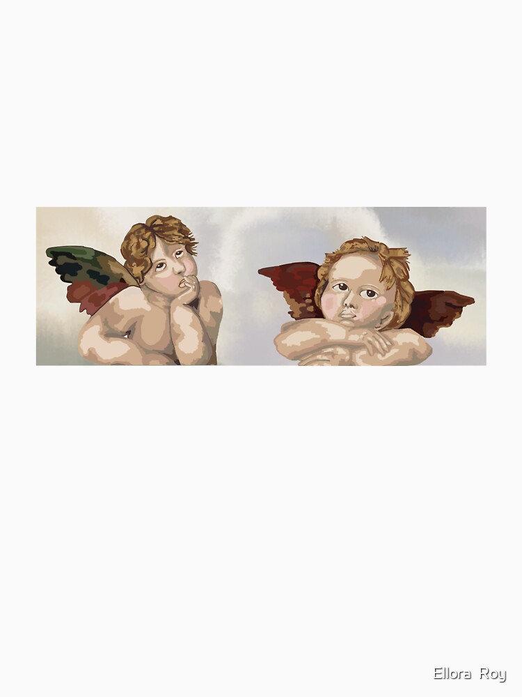 "Sistine Madonna Two Cherubs Renaissance Painting Digital Drawing" Classic T-Shirt for Sale by ...