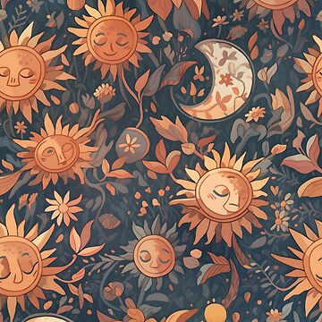 "Sun and Moon Pattern" Sticker for Sale by HVIUXLEE | Redbubble