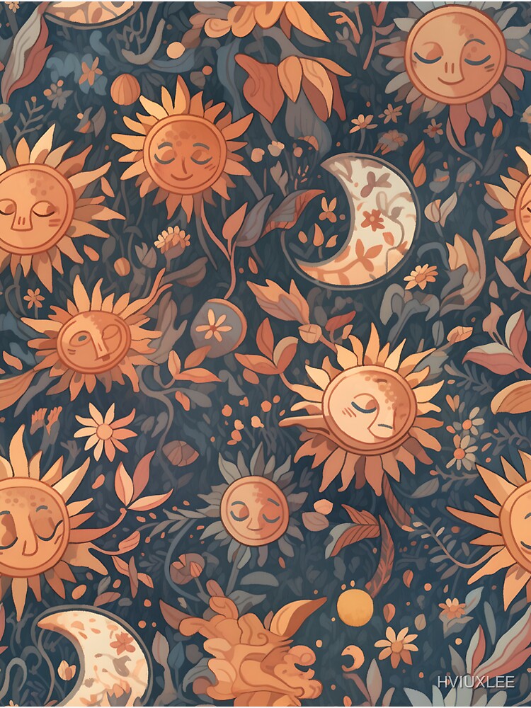 "Sun and Moon Pattern" Sticker for Sale by HVIUXLEE | Redbubble