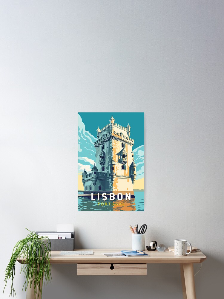 "Lisbon Portugal Belem Tower Travel Art Vintage" Poster for Sale by ...