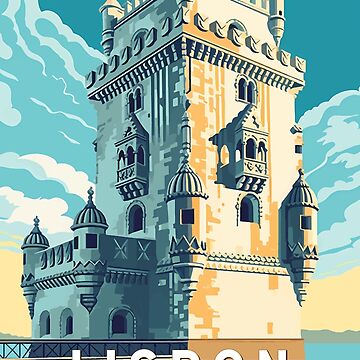"Lisbon Portugal Belem Tower Travel Art Vintage" Poster for Sale by ...