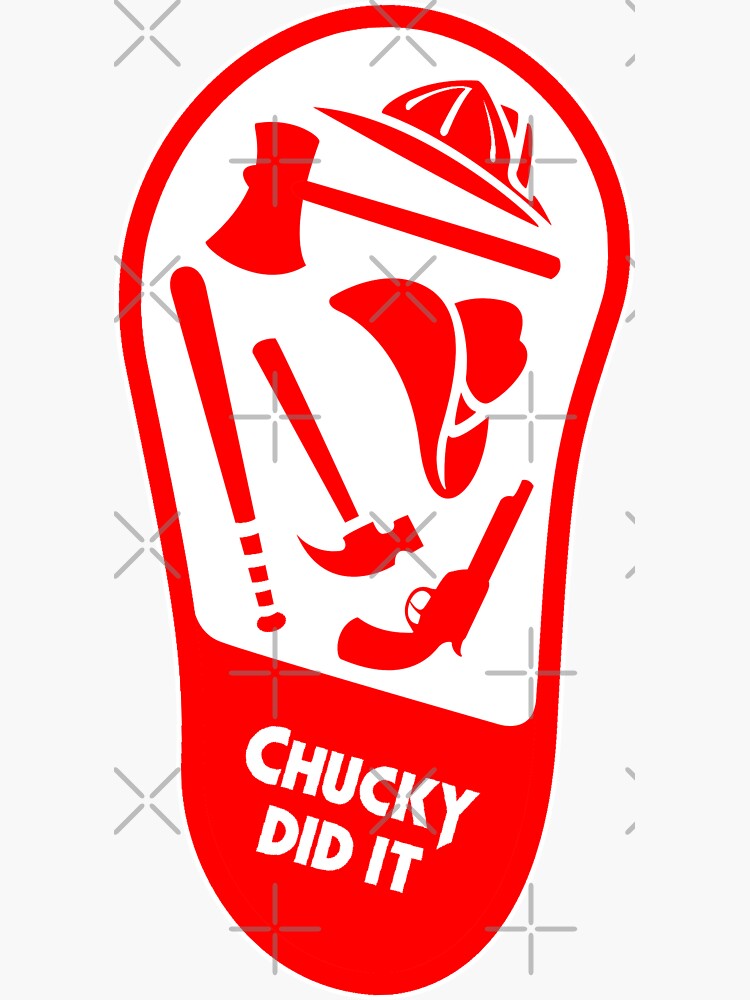 "Child's play Chucky Footprint Good Guy" Sticker by Ibarrart | Redbubble