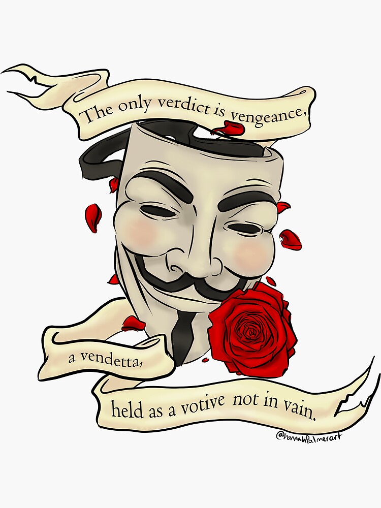 "V for Vendetta" Sticker for Sale by HannahPalmerArt | Redbubble