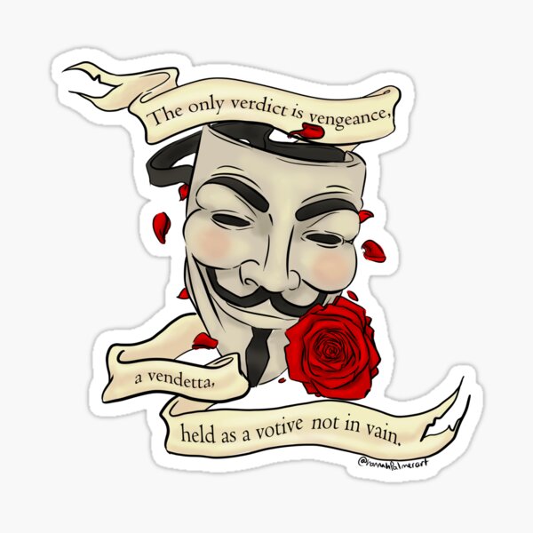 "V for Vendetta" Sticker for Sale by HannahPalmerArt | Redbubble