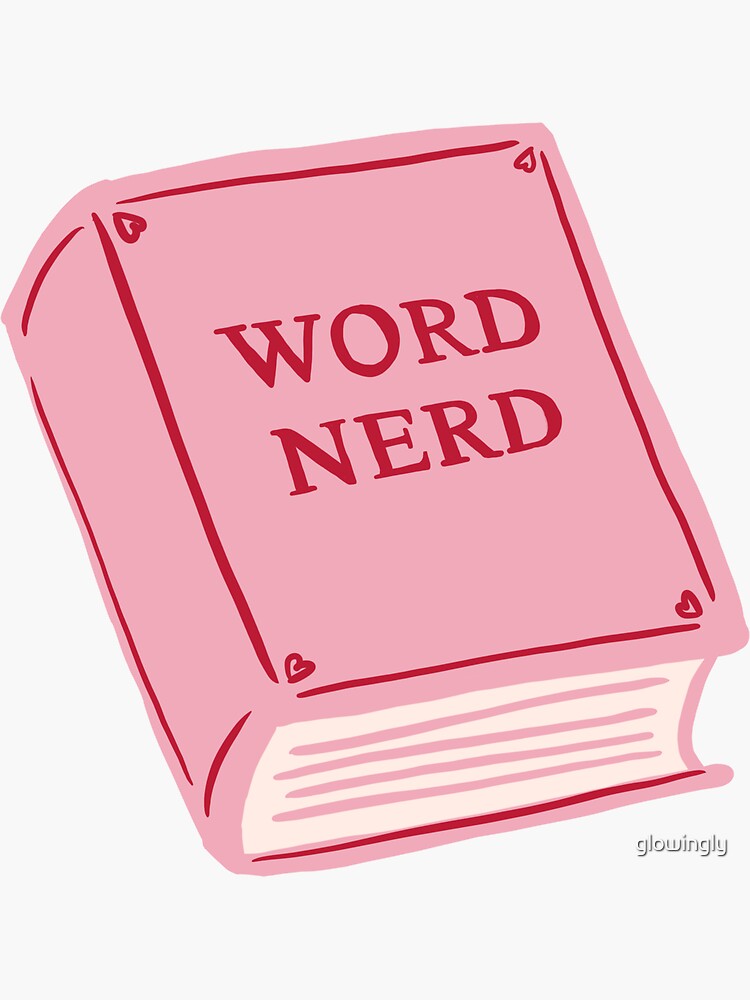 "word nerd book design" Sticker for Sale by glowingly | Redbubble