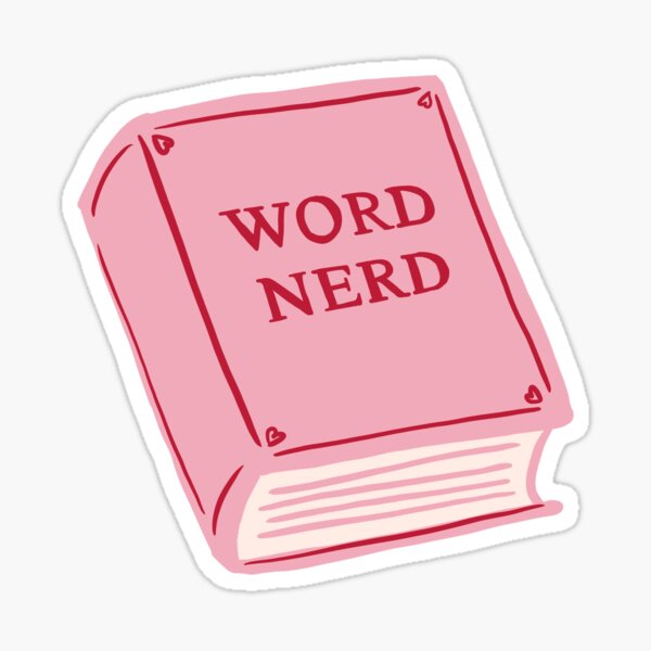 "word nerd book design" Sticker for Sale by glowingly | Redbubble