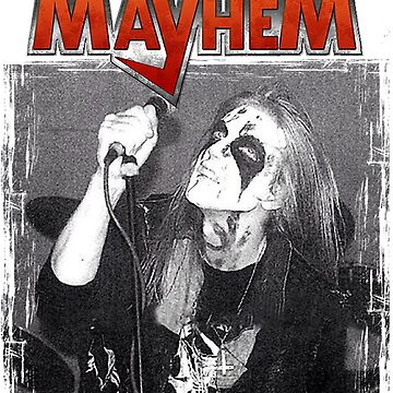 "mayhem " Sticker for Sale by NOONARECORDR | Redbubble