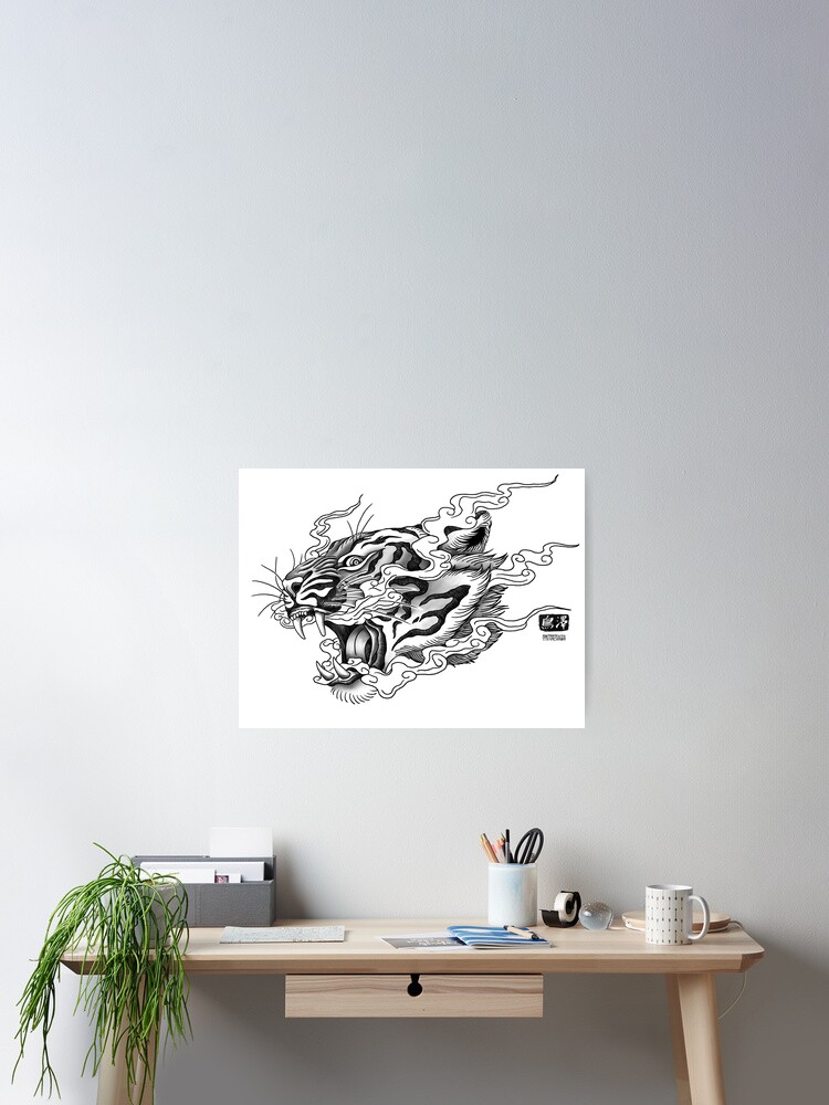 "Japanese Traditional Tiger" Poster for Sale by Meg Torisawa | Redbubble