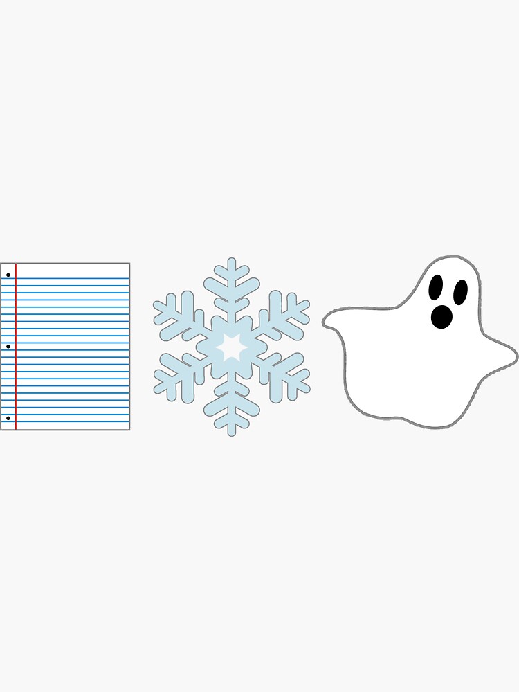 "Paper, Snow, A Ghost" Sticker for Sale by taycobb | Redbubble