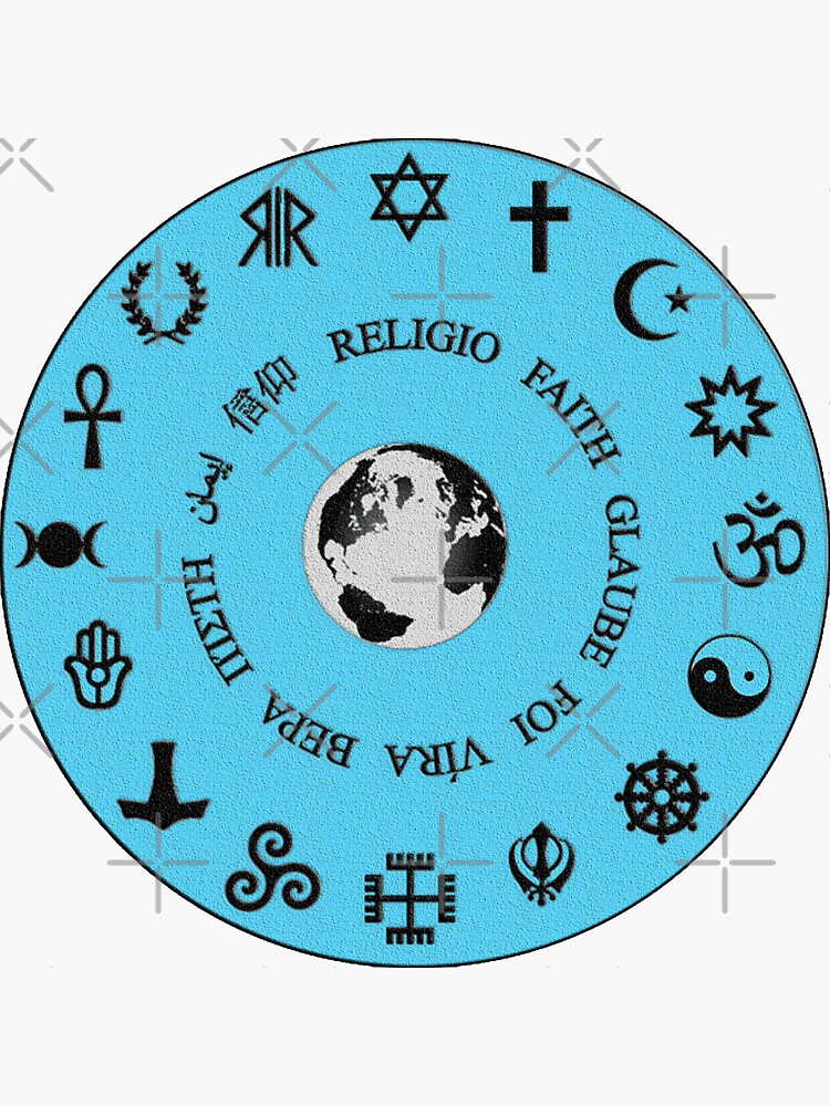 "World Religions Coexist Circle" Sticker by litmusician | Redbubble