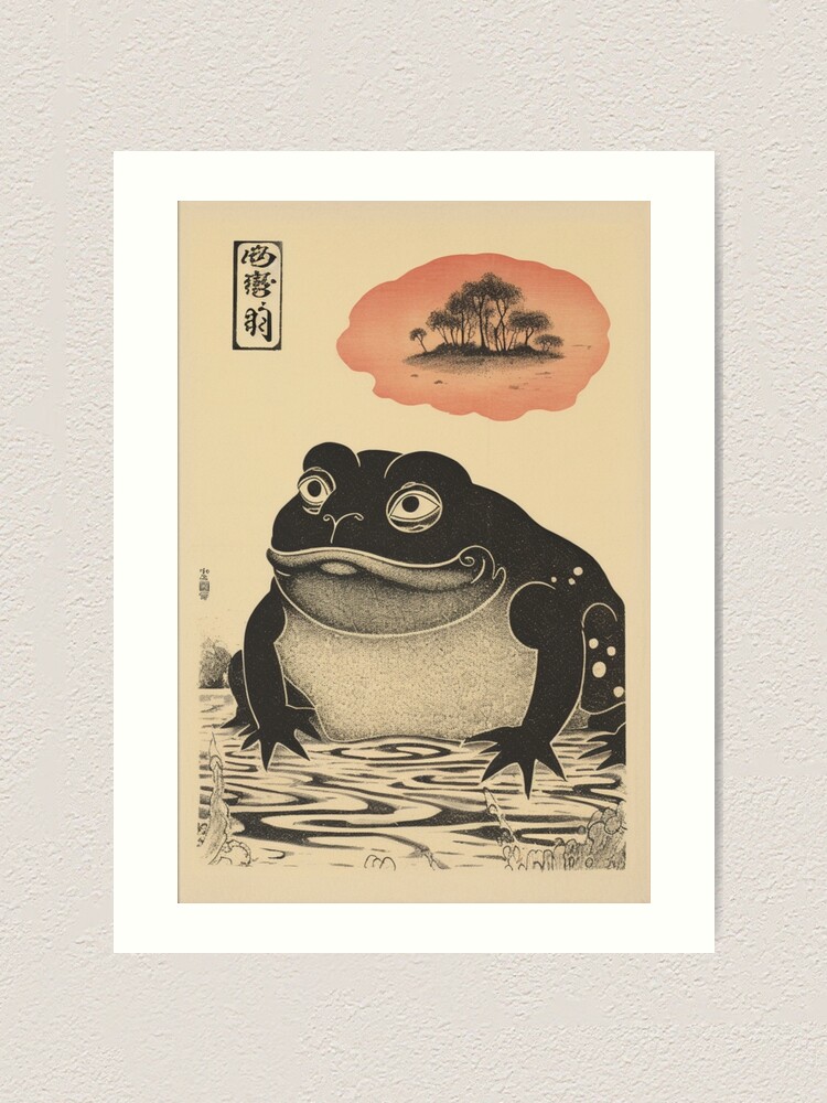 "Beautiful Japanese Frog Poster, Matsumoto Hoji Frog Poster, Matsumoto ...