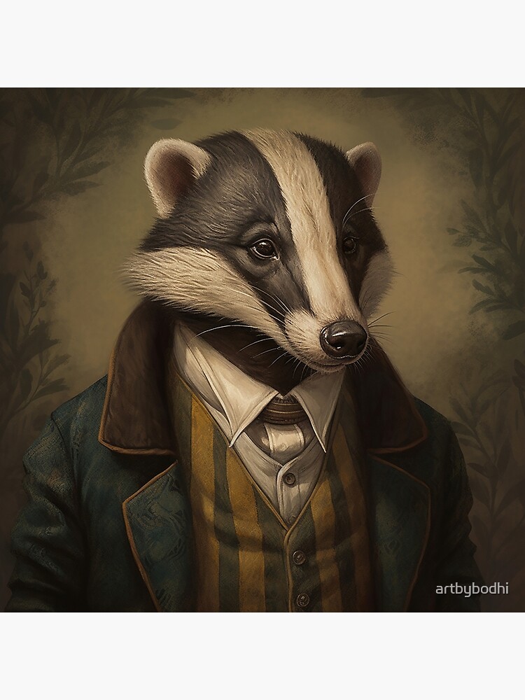 "Badger in a Suit - Victorian 1800s Style" Poster for Sale by ...