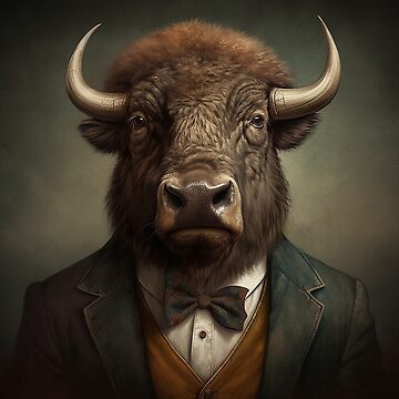 "Buffalo in a Suit - Victorian 1800s Style" Poster for Sale by ...