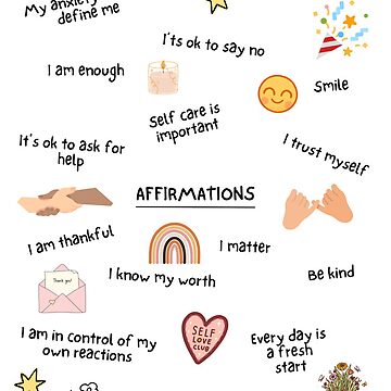 "Affirmation Art | Affirmation Stickers | Self Care Affirmation ...