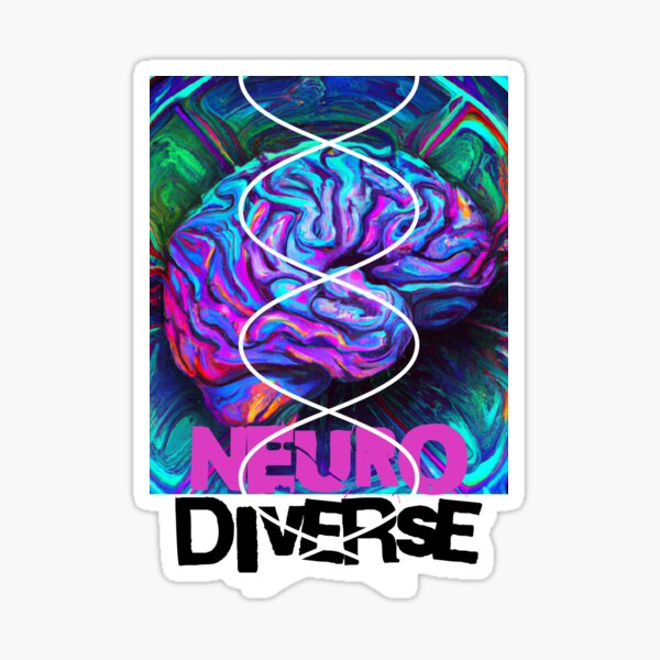 "NEURO DIVERSE" Sticker for Sale by Beardie51 | Redbubble