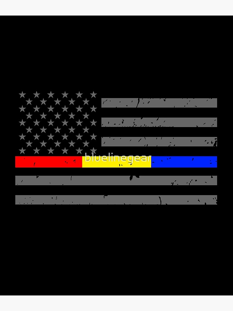 "Firefighter Police Dispatcher Flag" Photographic Print by bluelinegear ...