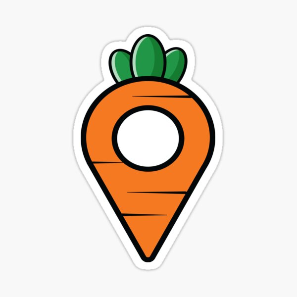 "Carrot location sign on the map " Sticker for Sale by Donutlovers ...
