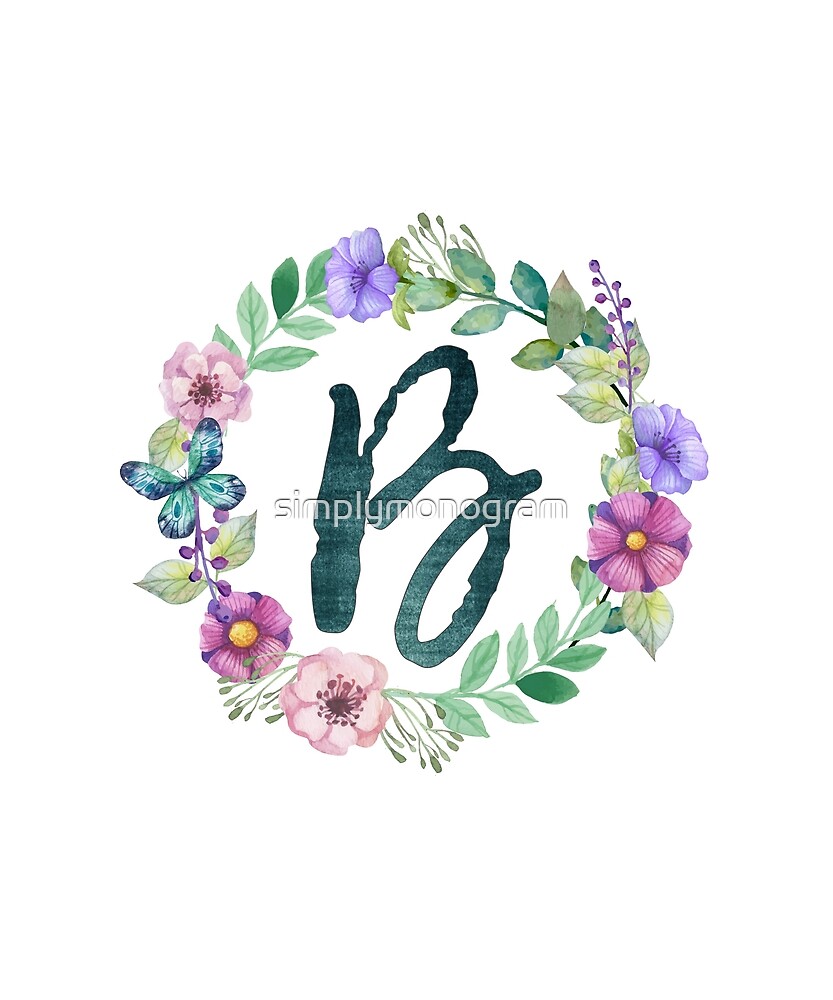 "Monogram B Floral Spring Bouquet" by simplymonogram | Redbubble