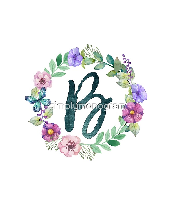 "Monogram B Floral Spring Bouquet" by simplymonogram | Redbubble