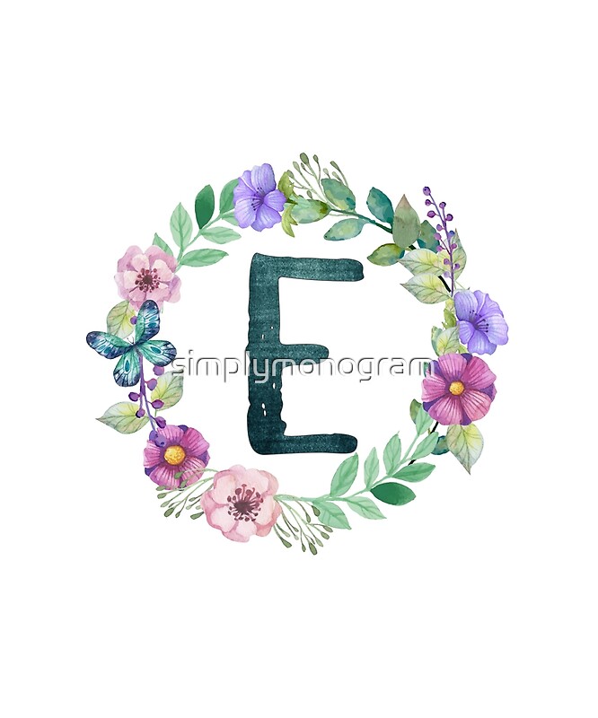 "Monogram E Floral Spring Bouquet" by simplymonogram | Redbubble