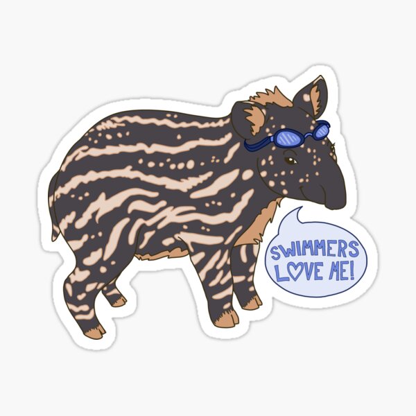 "Taper Tapir" Sticker by rhi-designs | Redbubble