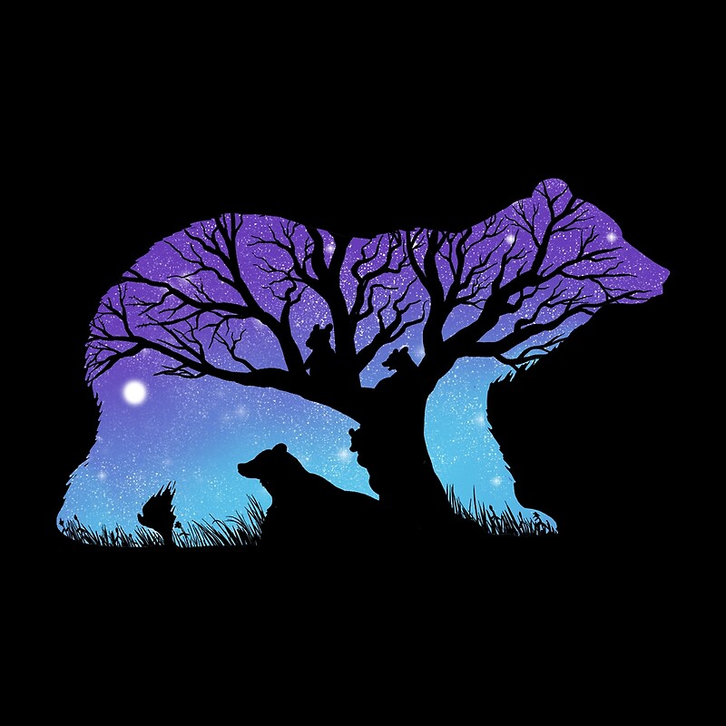 "Bear Moonlight, cubs, grizzly, brown bear, nature scene" by qetza ...