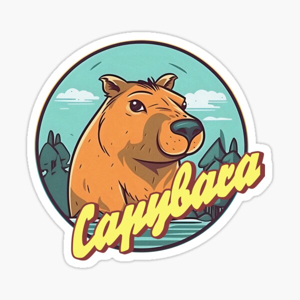 "Capybara cartoon logo" Sticker for Sale by KristinaNEL | Redbubble