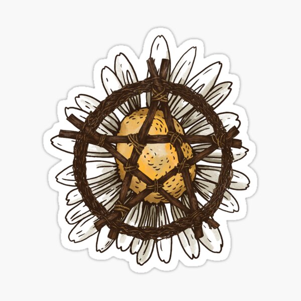 "floral pentagram" Sticker for Sale by J-Creative- | Redbubble