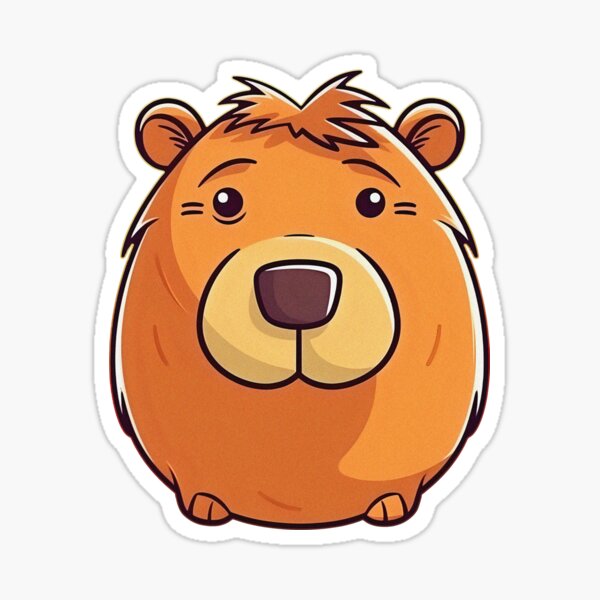 "Small orange capybara illustration logo" Sticker for Sale by ...