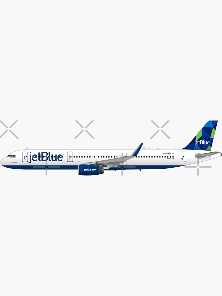 "JetBlue Airbus A321" Sticker for Sale by CzechFloridaMan | Redbubble