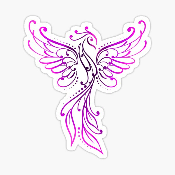 "Purple Phoenix Swirls" Sticker for Sale by CuteTattoo | Redbubble