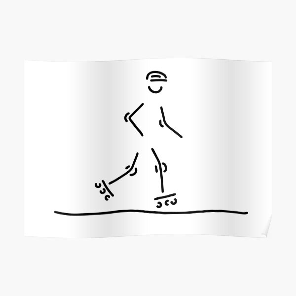 "inline skating scooter roller skate" Poster by lineamentum | Redbubble