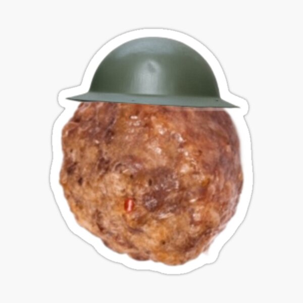 "MEATBALL SOLDIER" Sticker for Sale by EstabonGamesINC | Redbubble