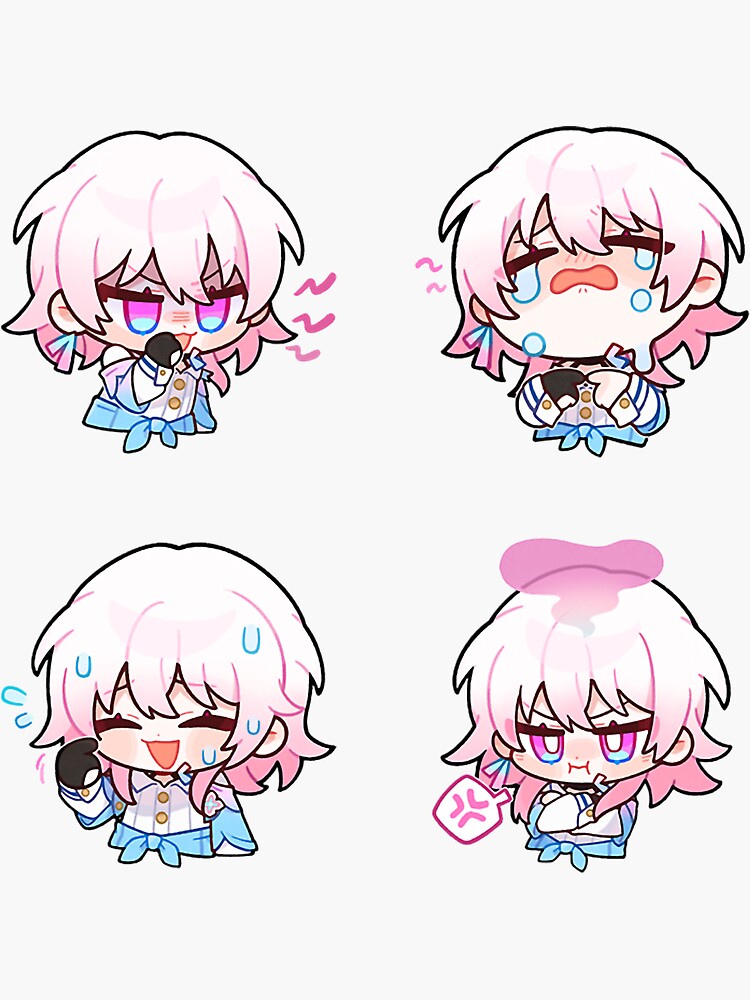 "March 7th Chibi Set - Honkai Star Rail " Sticker for Sale by ...