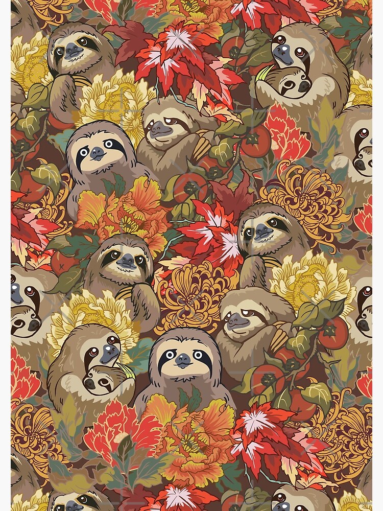 "Because Sloths Autumn" Spiral Notebook for Sale by Huebucket | Redbubble