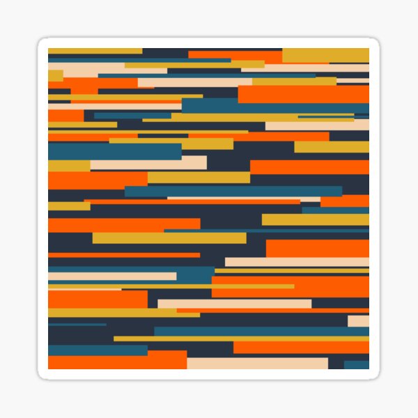 "Wright Geometric Mid Century Modern Abstract Pattern Blue Orange ...