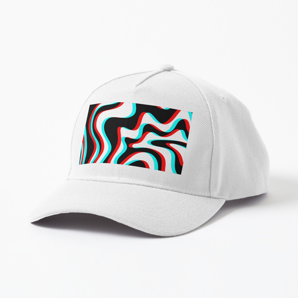 "Trippy Glitch Retro Liquid Swirl Abstract Pattern Black White Red Cyan ...