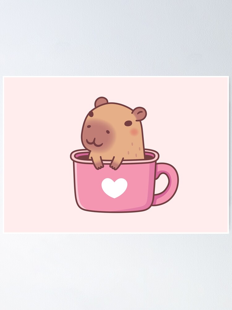 "Cute Capybara In A Mug" Poster for Sale by rustydoodle | Redbubble