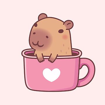 "Cute Capybara In A Mug" Poster for Sale by rustydoodle | Redbubble