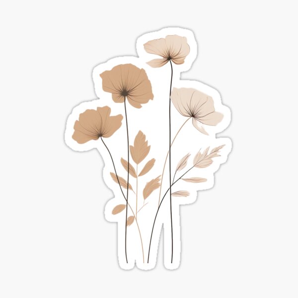 "Minimalist Floral Line Art Print" Sticker for Sale by ArtVault23 ...
